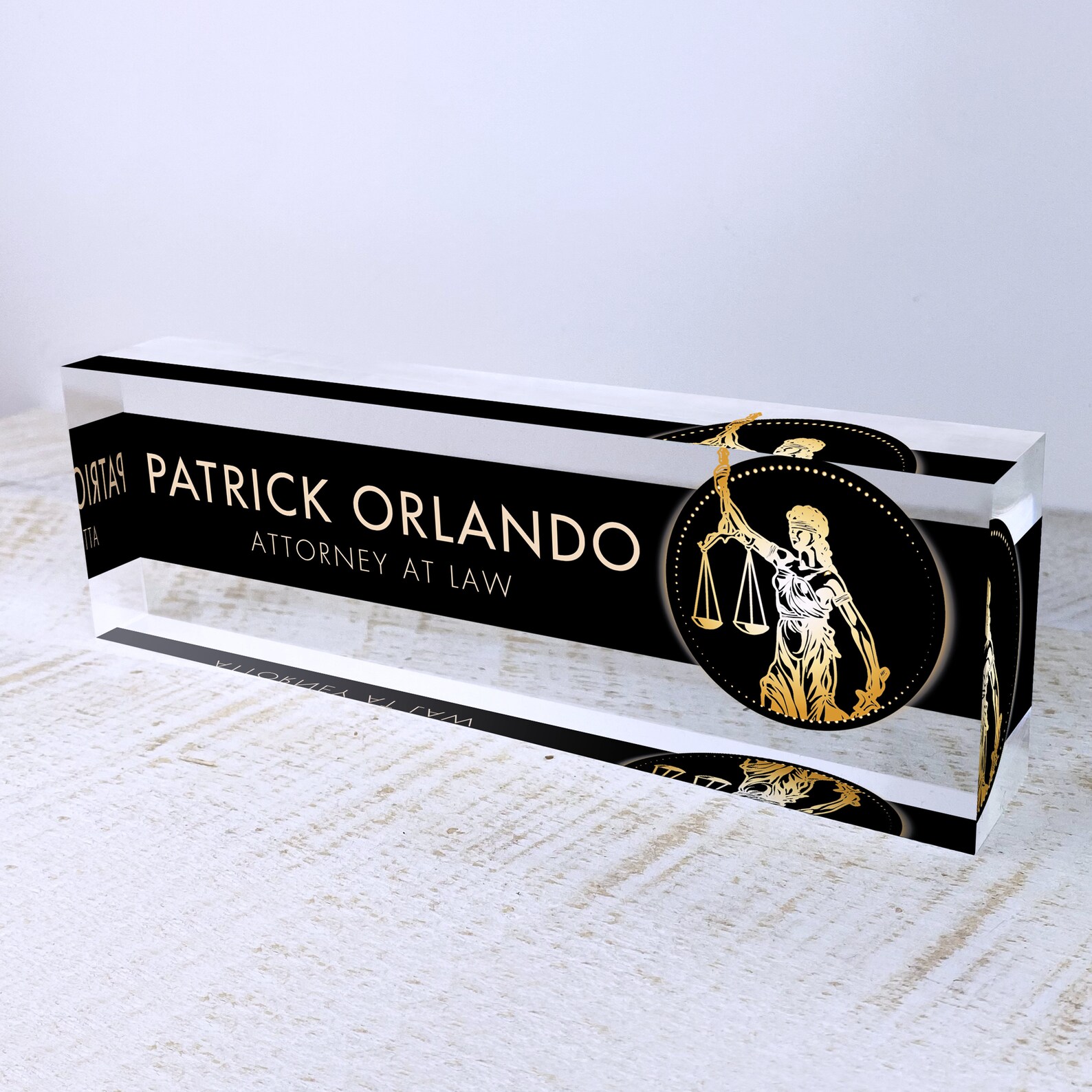 Personalized Desk Name Plate for Office Desk Lawyer Design on - Etsy