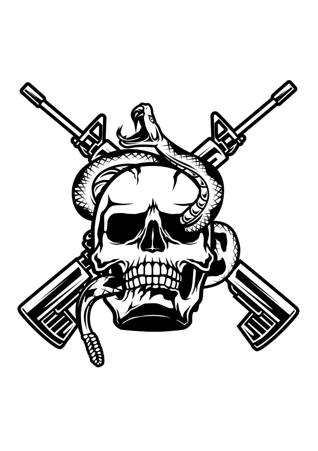 Tactical Skull & Snake DTF Ready to Press - Etsy