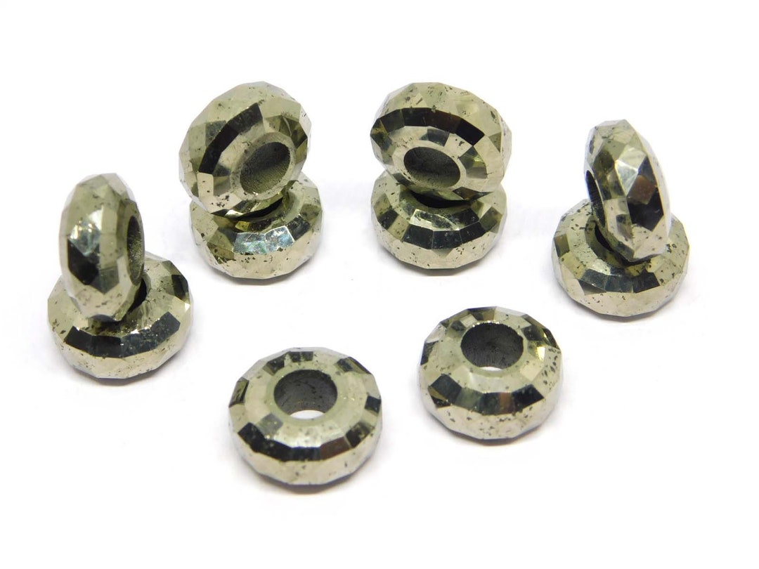 Piedra preciosa de pirita dorada natural, cuentas de corte rosa en ...