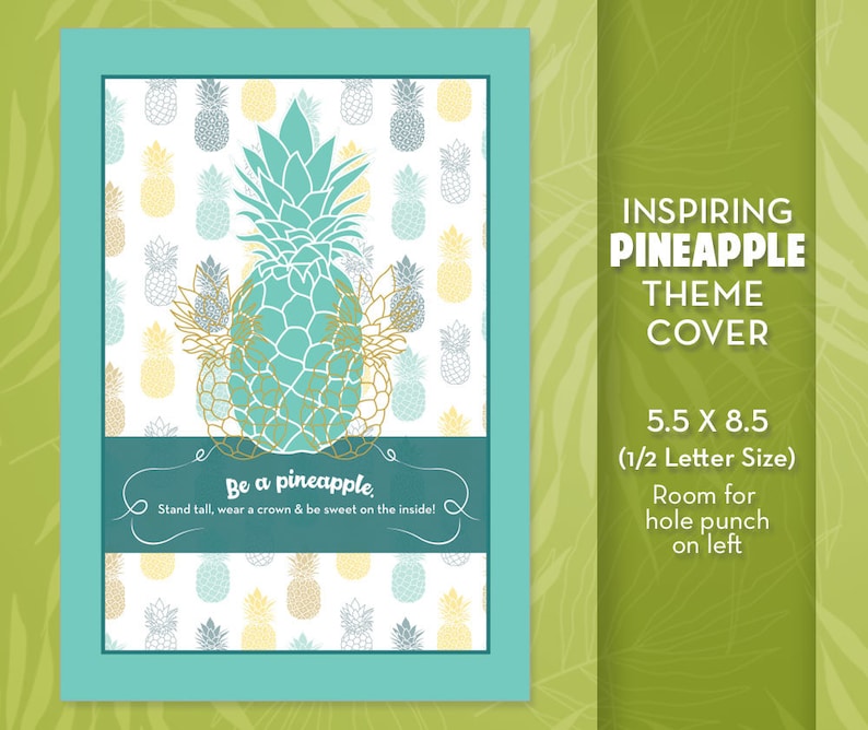 Pineapple Planner, Pineapple Bujo Printable, Pineapple 5.5x8.5 Planner ...