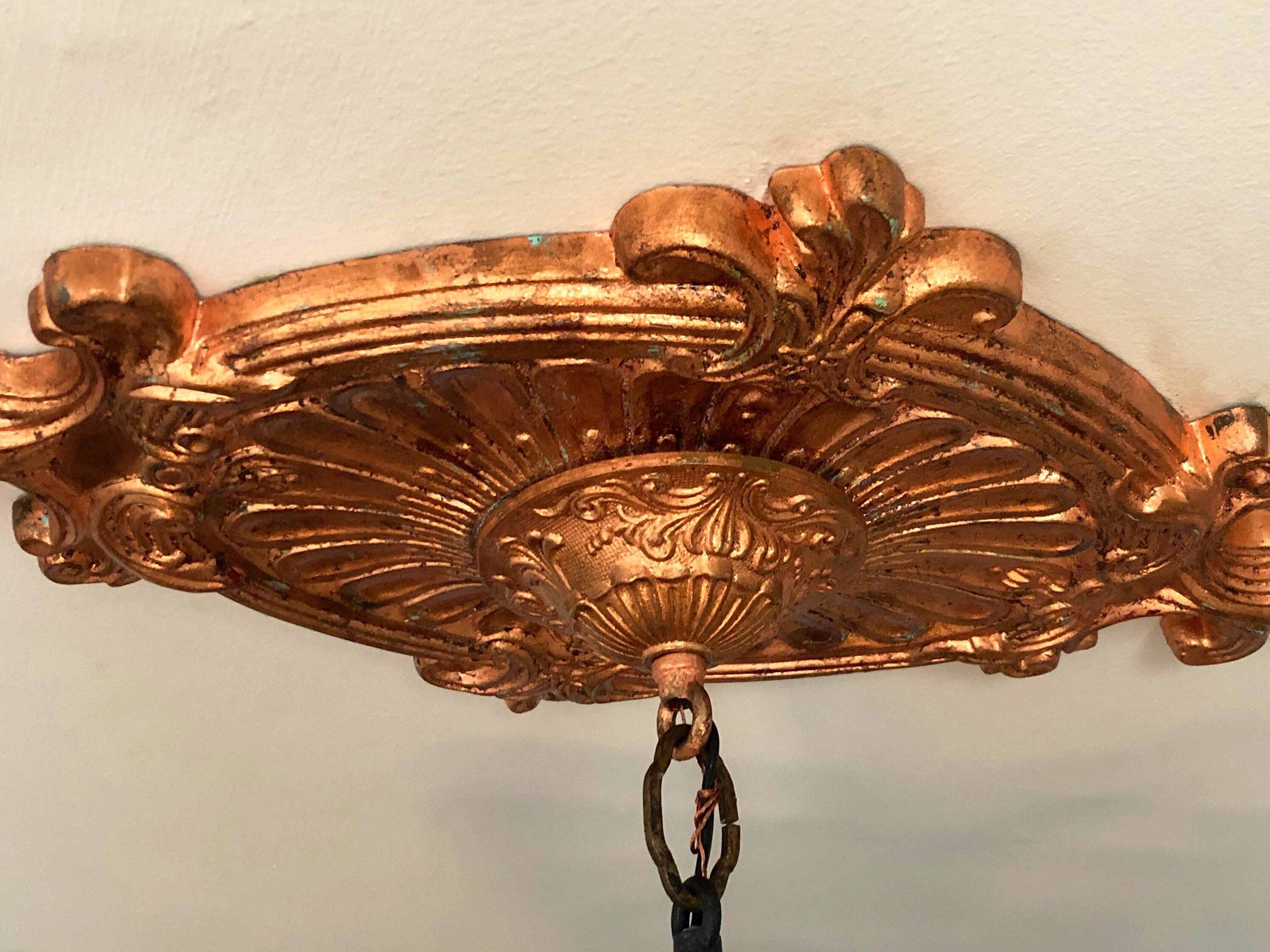 Copper Gilded Antiqued Victorian Ceiling Medallion - Etsy