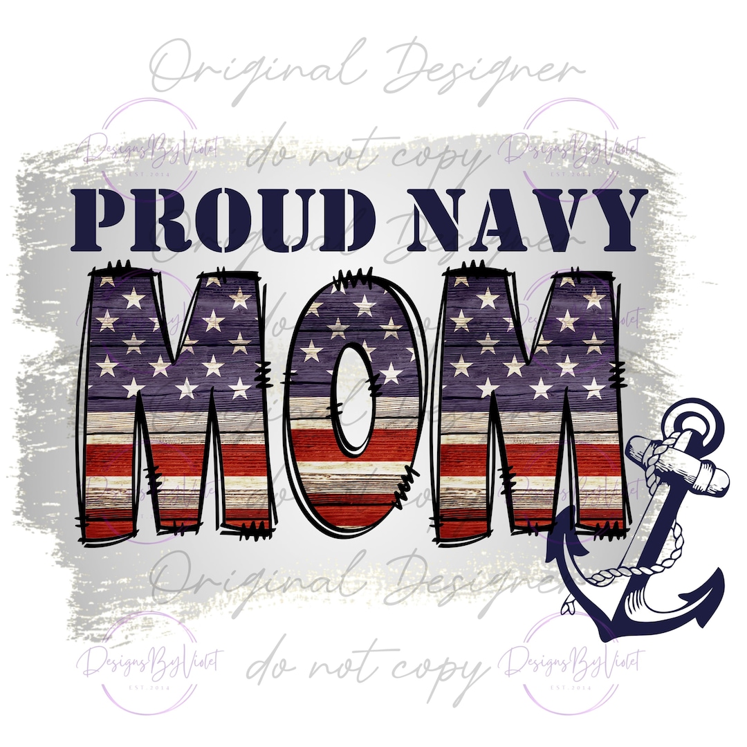 Proud Navy Mom PNG FILE - Etsy