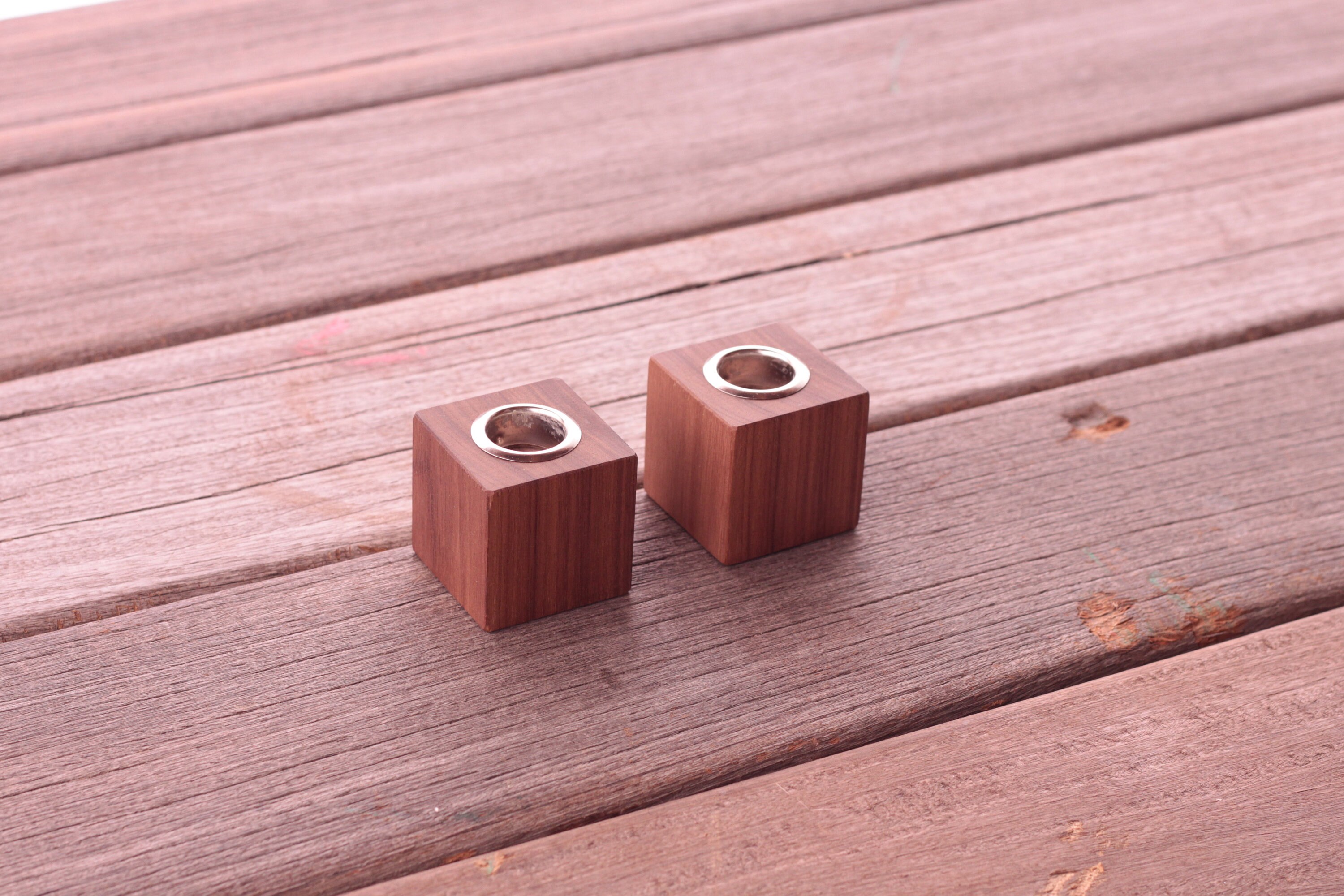Small Minimalist Wooden Candlesticks- Modern Rustic Decor in Walnut ...