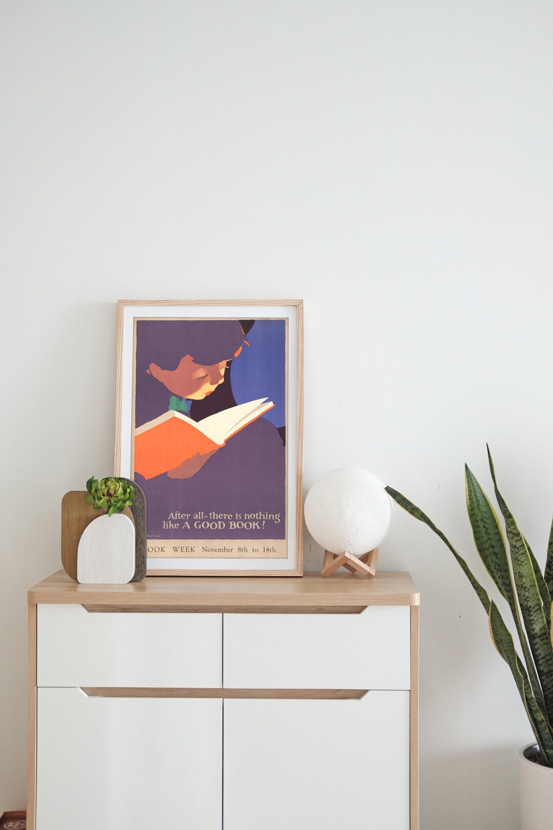 A Good Book, Vintage Digital Poster, 1920 Book Advertisement, Download ...