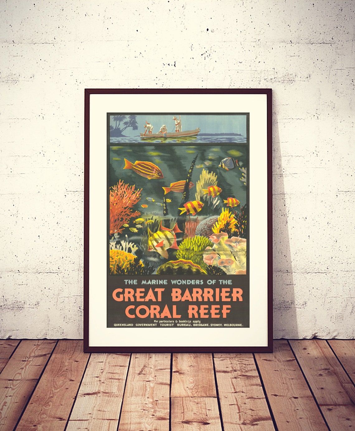 Great Barrier Coral Reef 1933 Australian government travel ad | Etsy