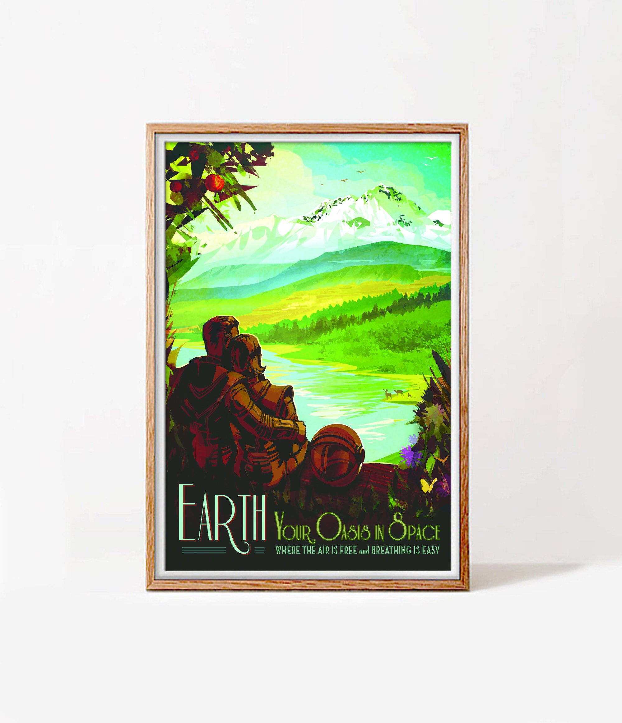 Earth nasa poster digital file download & print instantly | Etsy