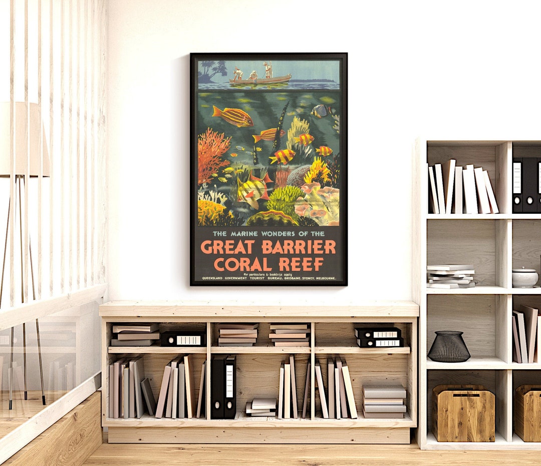 Great Barrier Coral Reef, 1933 Australian Government Travel Ad Poster ...