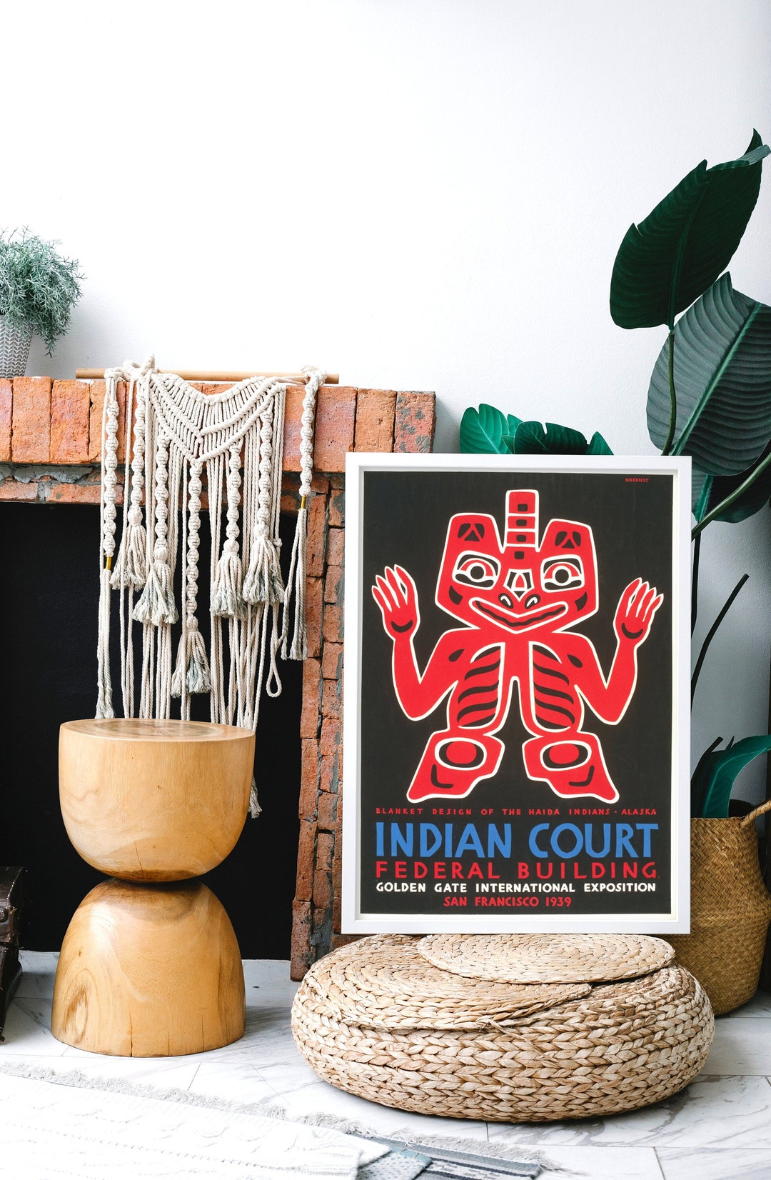 Indian Court, 1939 Blanket Design of the Haida Indians, Digital Poster ...