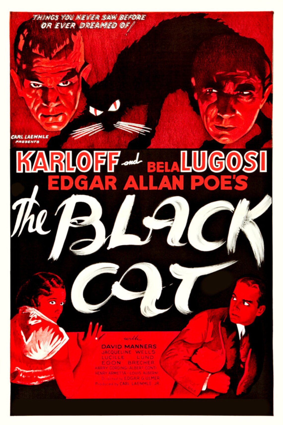 The Black Cat, 1934 American Pre-code Horror Film, Digital Poster Ready ...