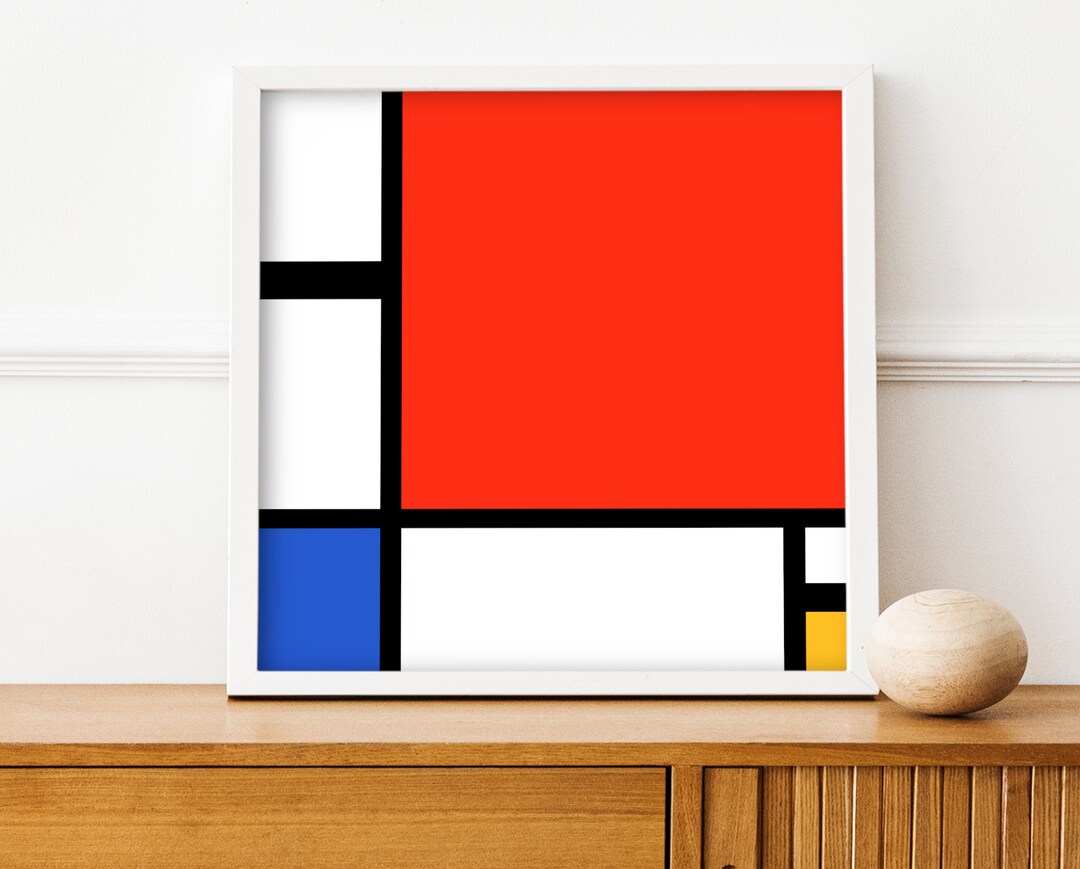 Komposition mit Rot, Gelb, Blau, 1930 Piet Mondrian Kunstwerk retuschiert, digitale Datei bereit ...