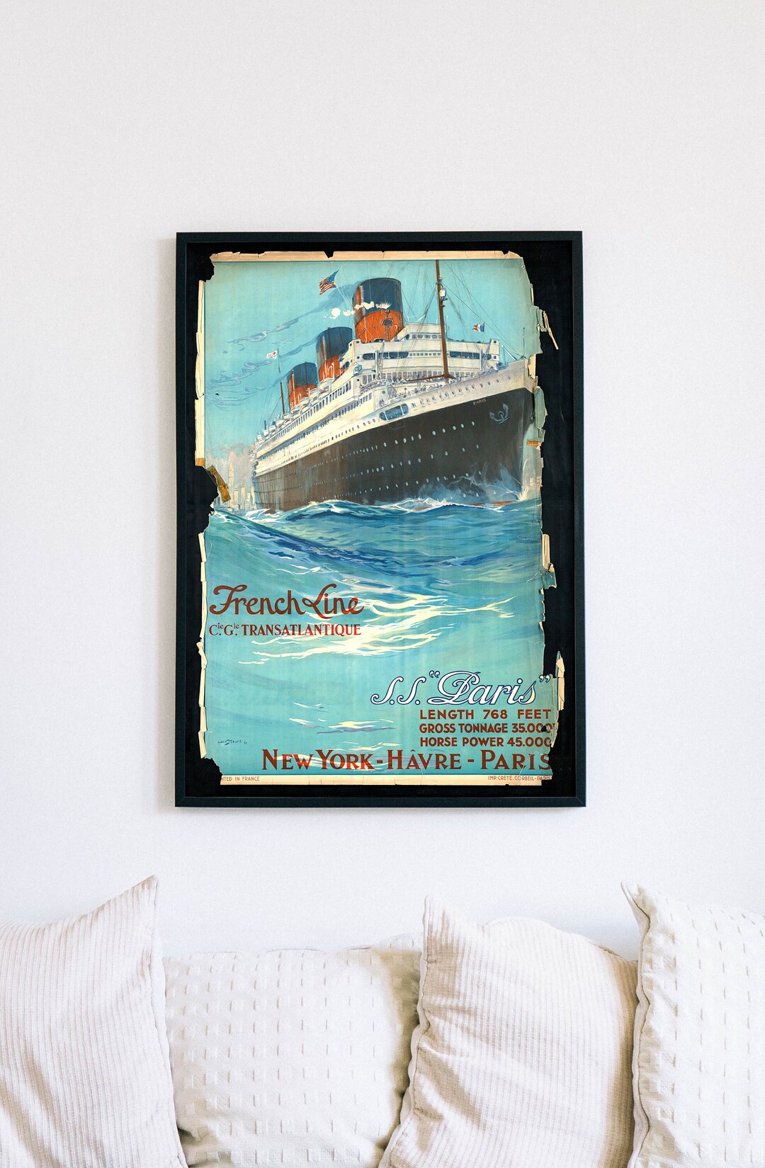 S.S. Paris Vintage Poster: 1916 French Ocean Liner (digital Download ...