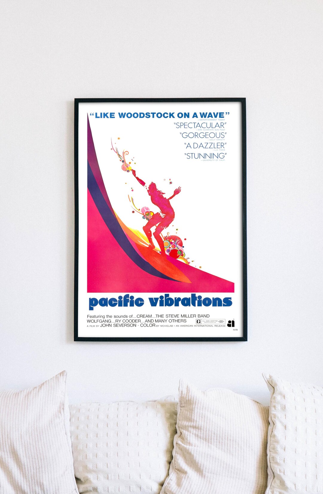 Pacific Vibrations, 1970 Surfing Documentary, Digital Poster File Ready ...