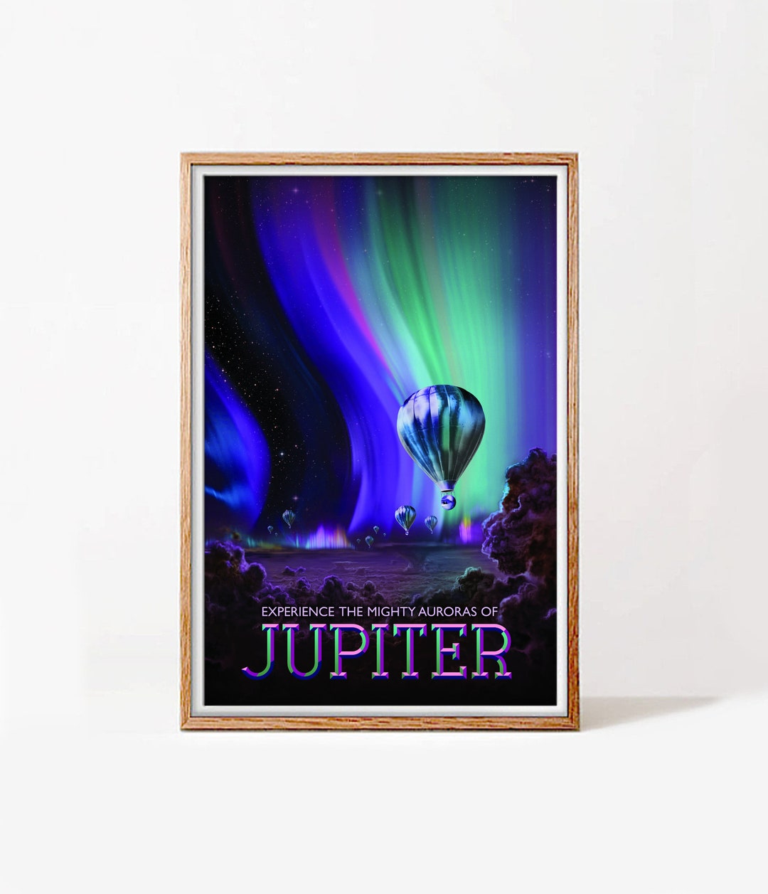 Jupiter, Digital Nasa Imagined Poster, Solar System Planet Illustration ...