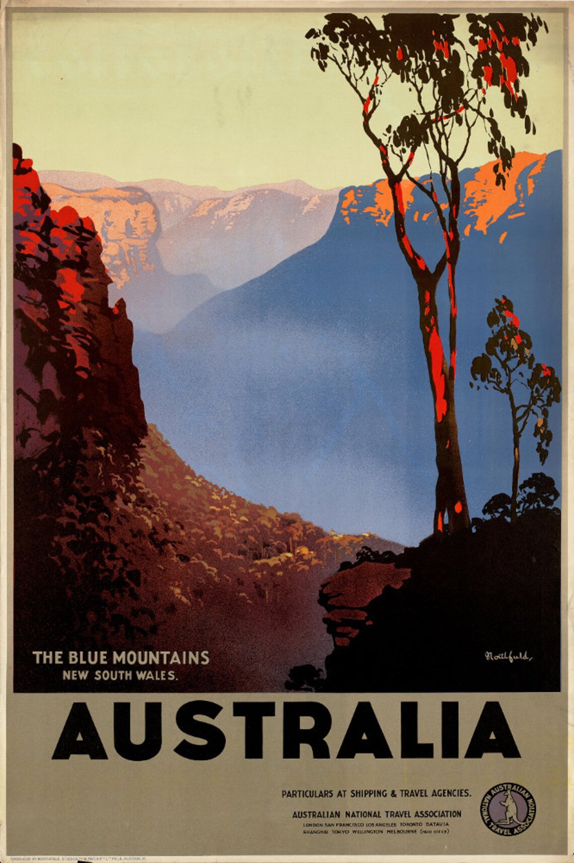 The Blue Mountains travel poster Australian tourism ad hq | Etsy