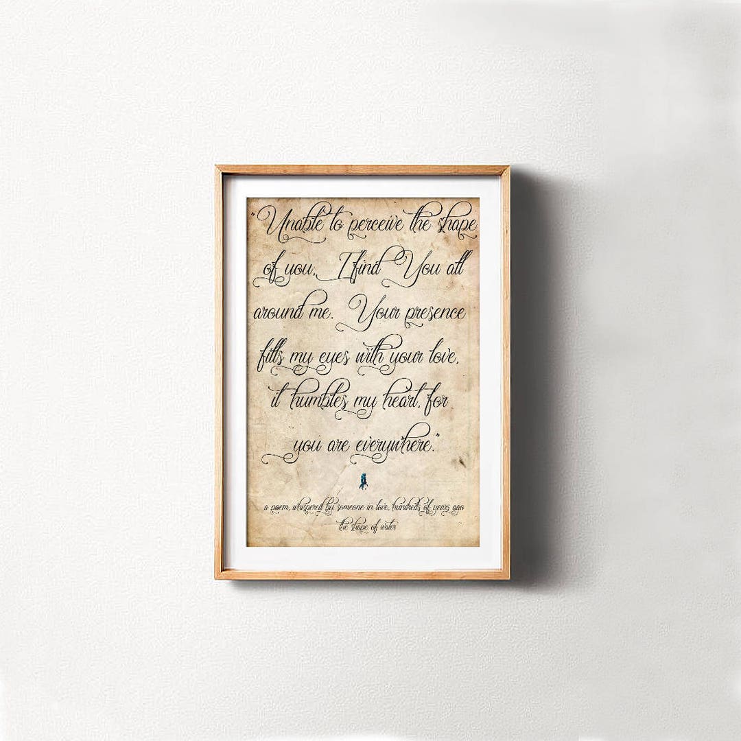 The Shape of Water Poem, in 5 Different Vintage/retro Fonts, Poem ...