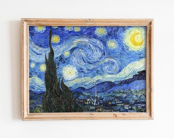 Vincent Van Gogh the Starry Night 1889 Rendition - Etsy