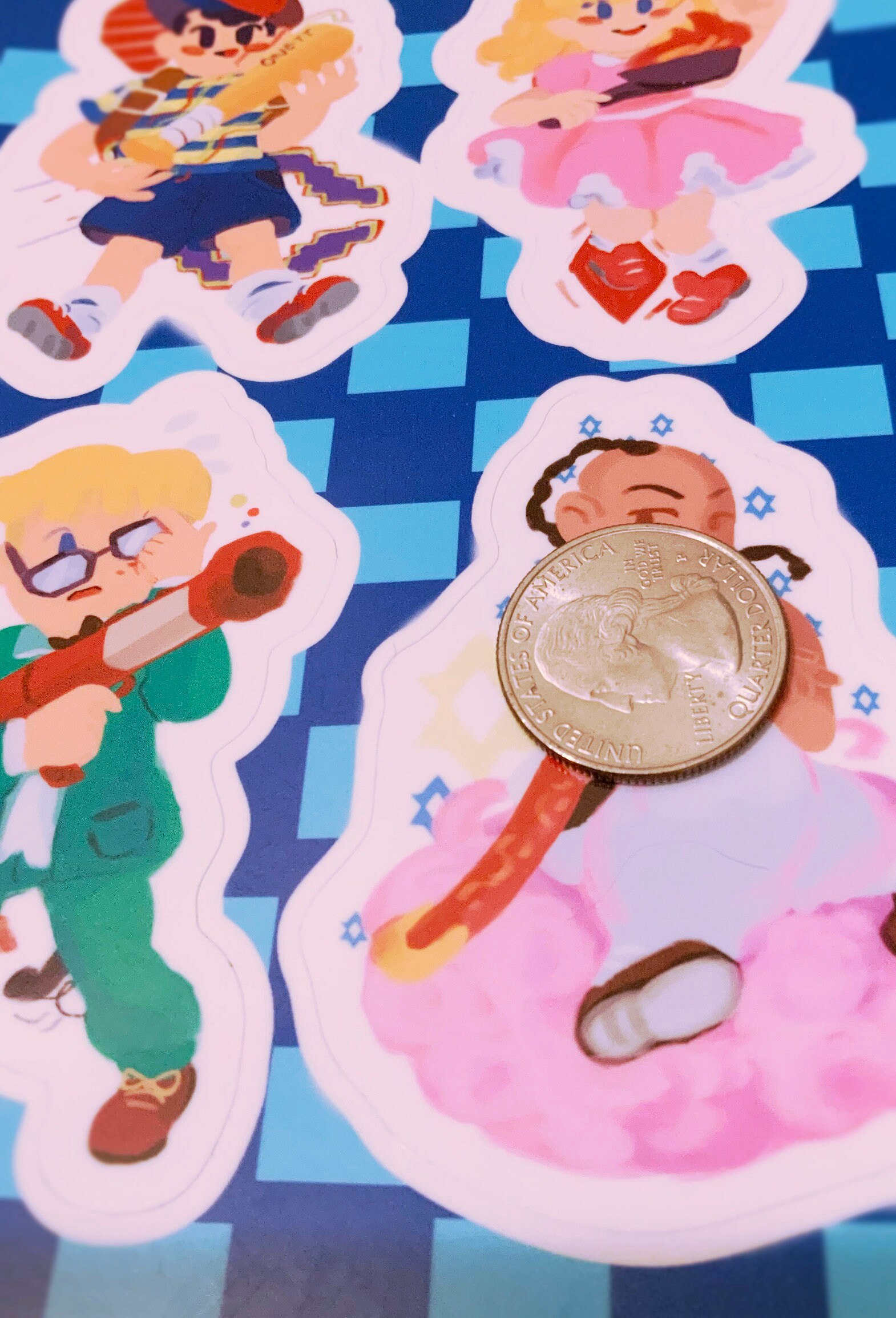 3 Vinyl Earthbound Stickers Ness Paula Polestar Jeff - Etsy