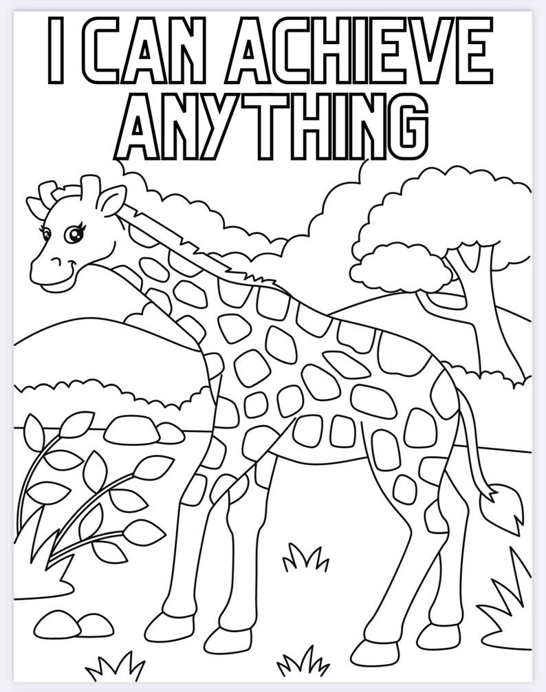 35 Kids Affirmation Color Pages - Etsy