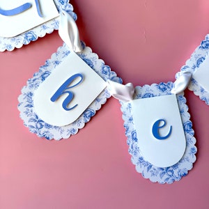 Chinoiserie Blue Banner - Frances Toile Banner - Etsy