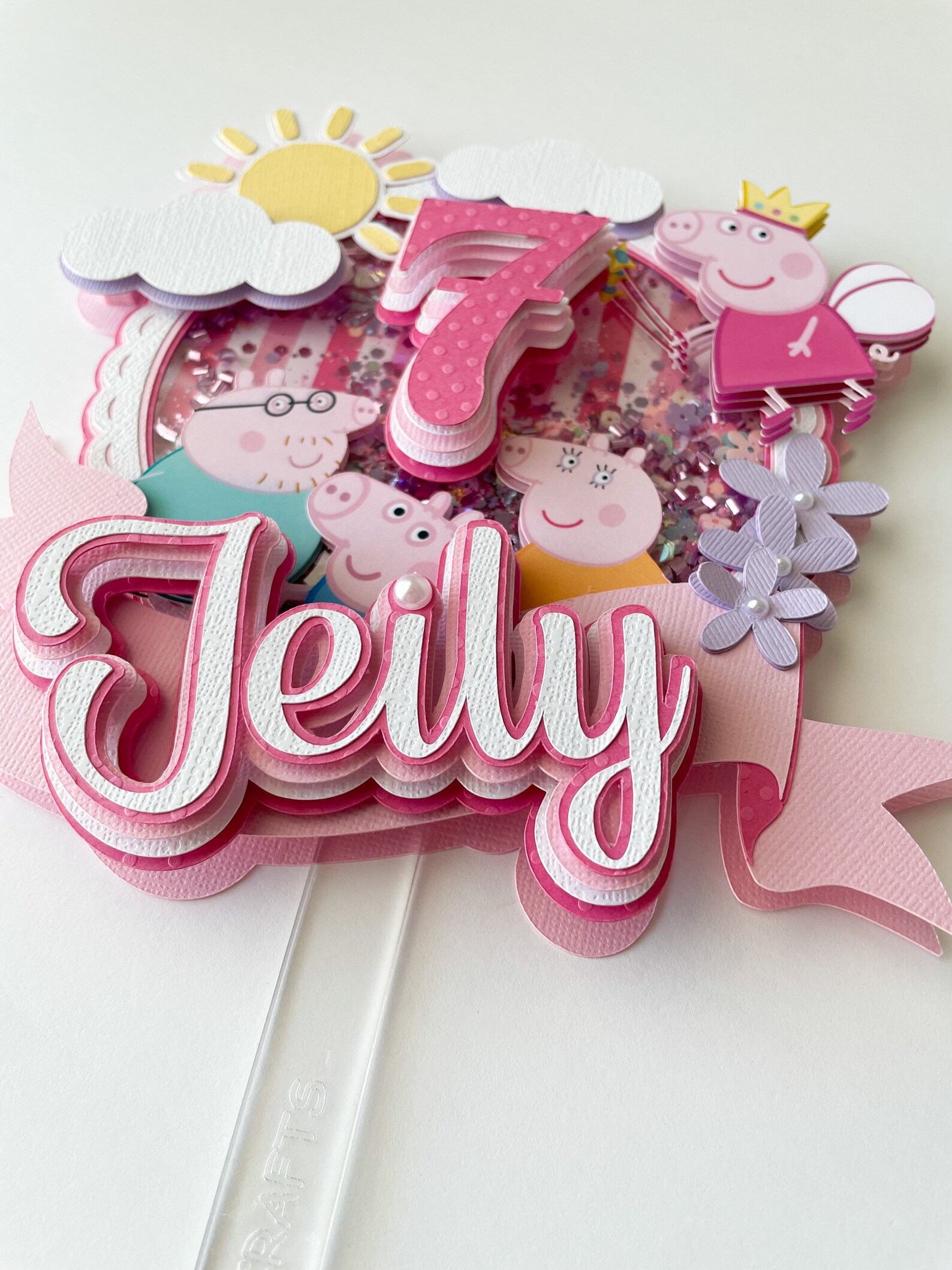 Peppa Pig Inspired Cake Topper - Etsy