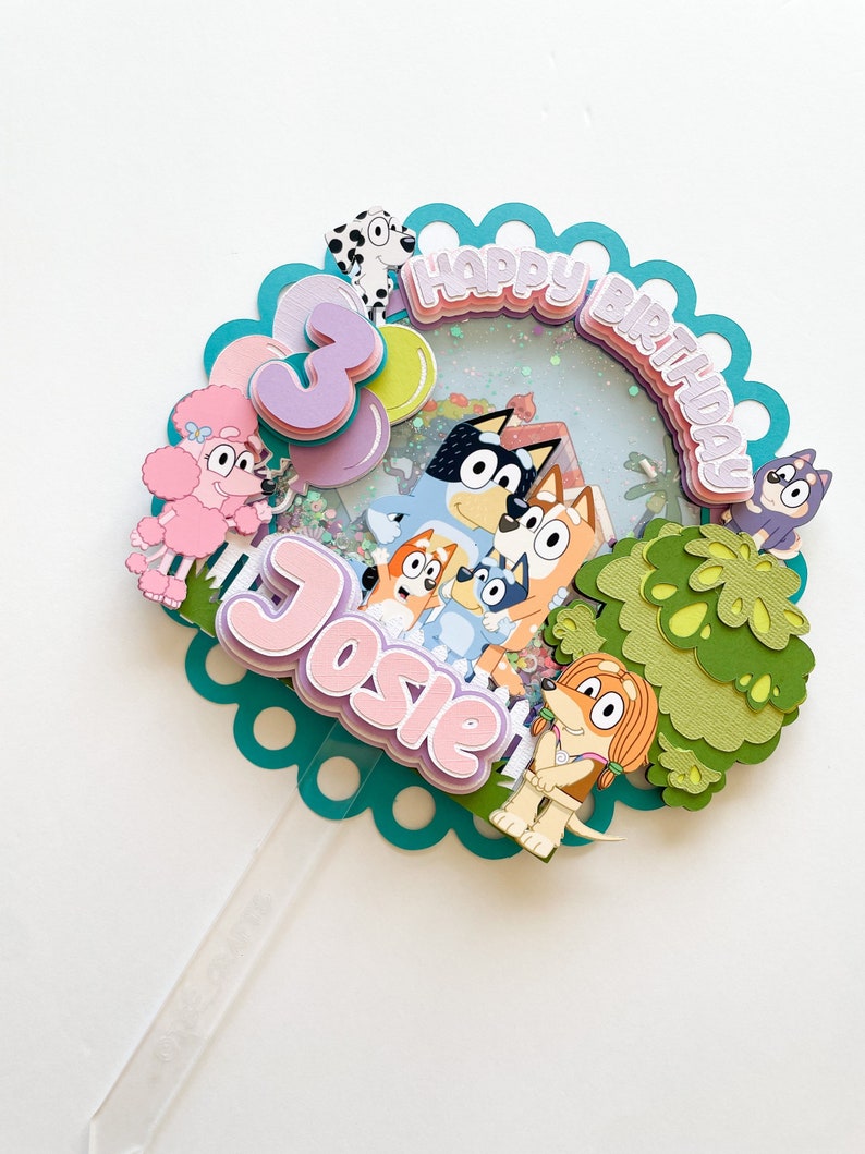 Bluey Inspired Cake Topper Custom - Etsy
