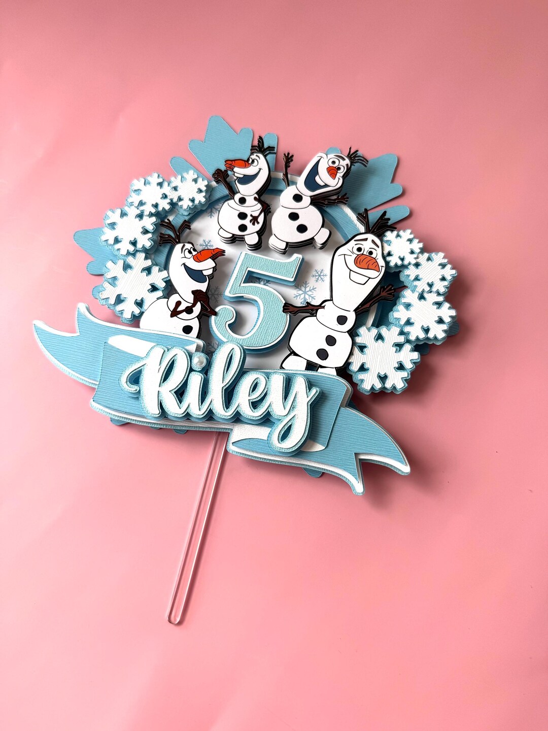 Olaf Frozen Inspired Cake Topper Shaker - Etsy