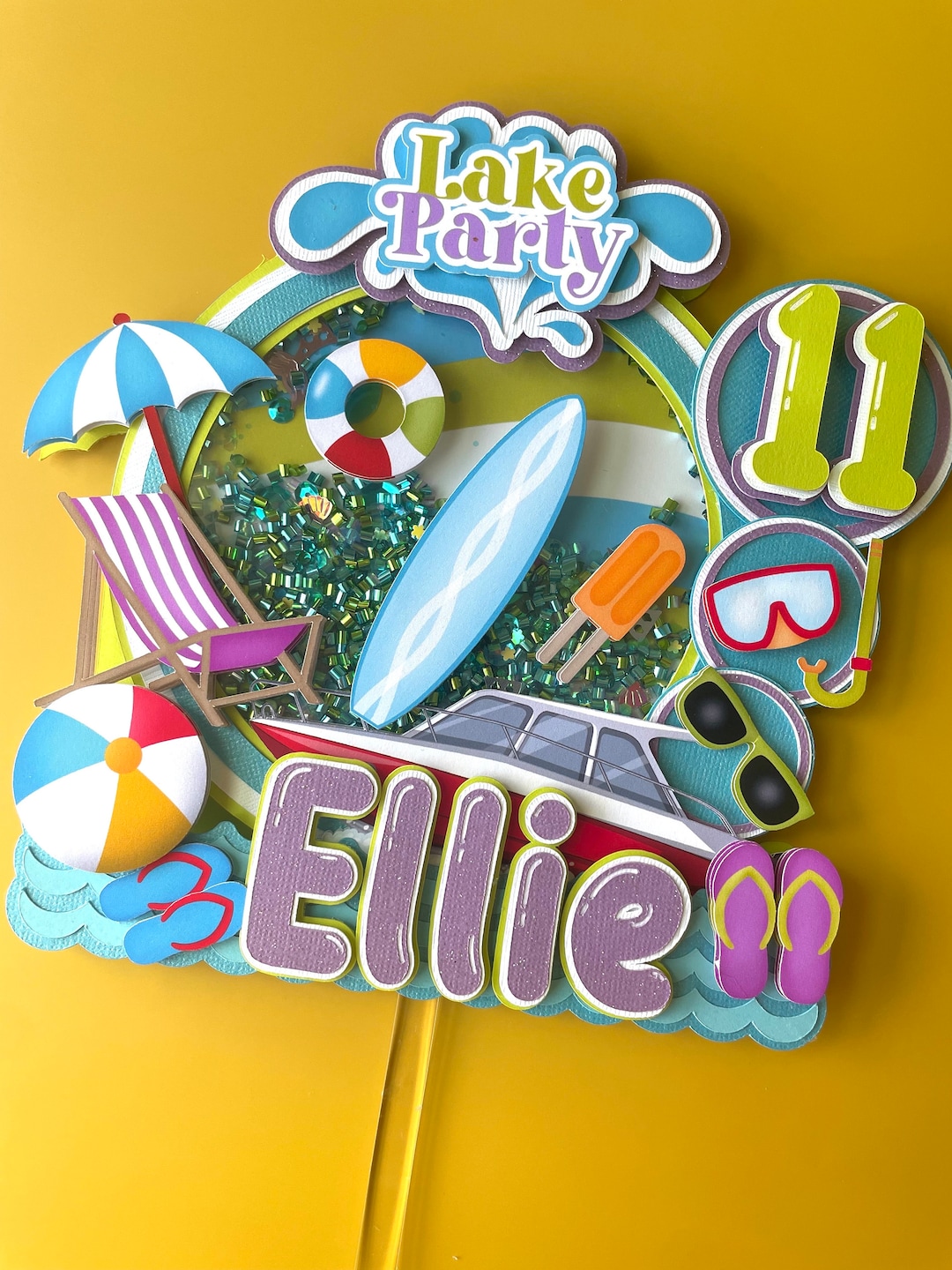 Pool Party Cake Topper / Summer Party / Lake Party Cake Topper - Etsy
