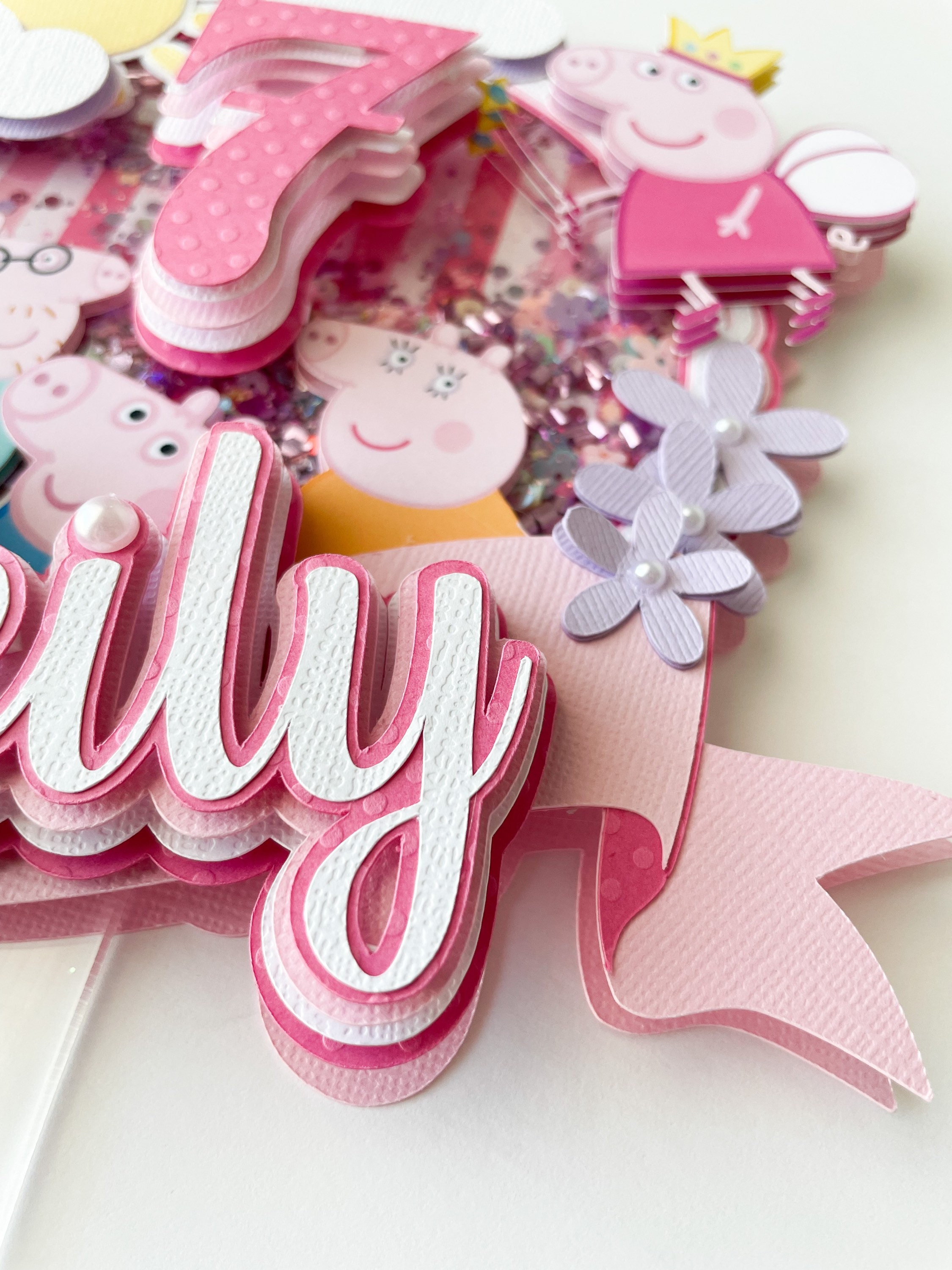 Peppa Pig Inspired Cake Topper - Etsy