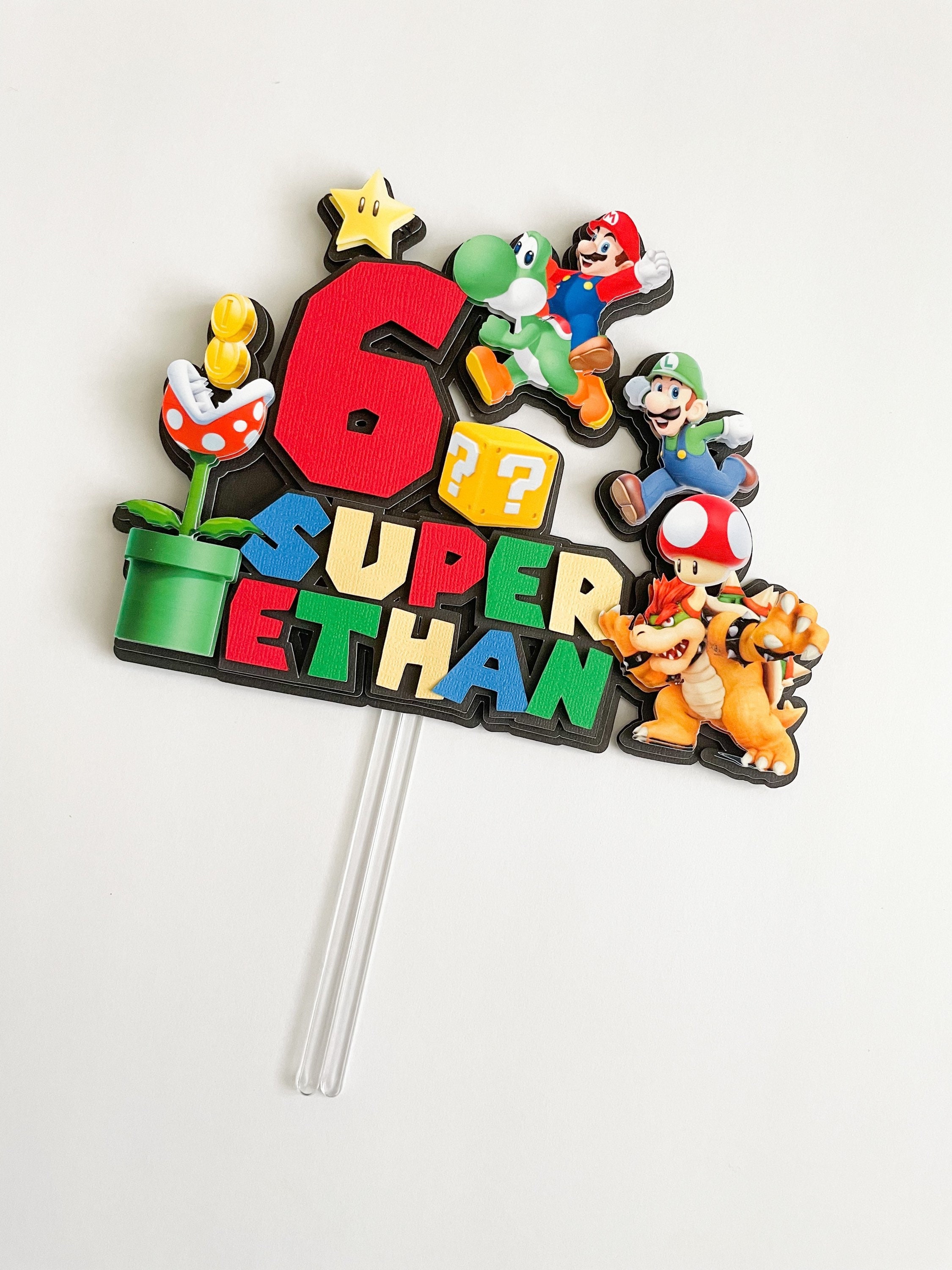 Super Mario Inspired Cake Topper - Etsy UK