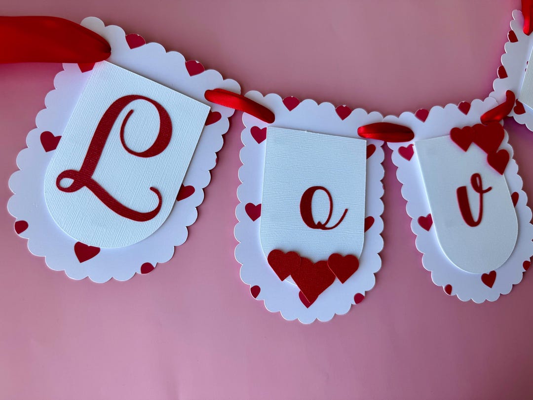 Valentines Hearts Banner - Red and Pink Heart Banners - Etsy