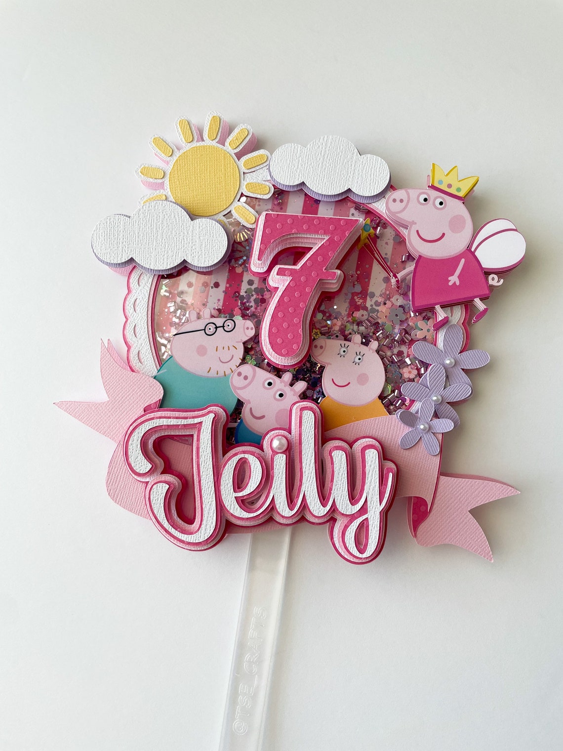 Peppa Pig Inspired Cake Topper - Etsy
