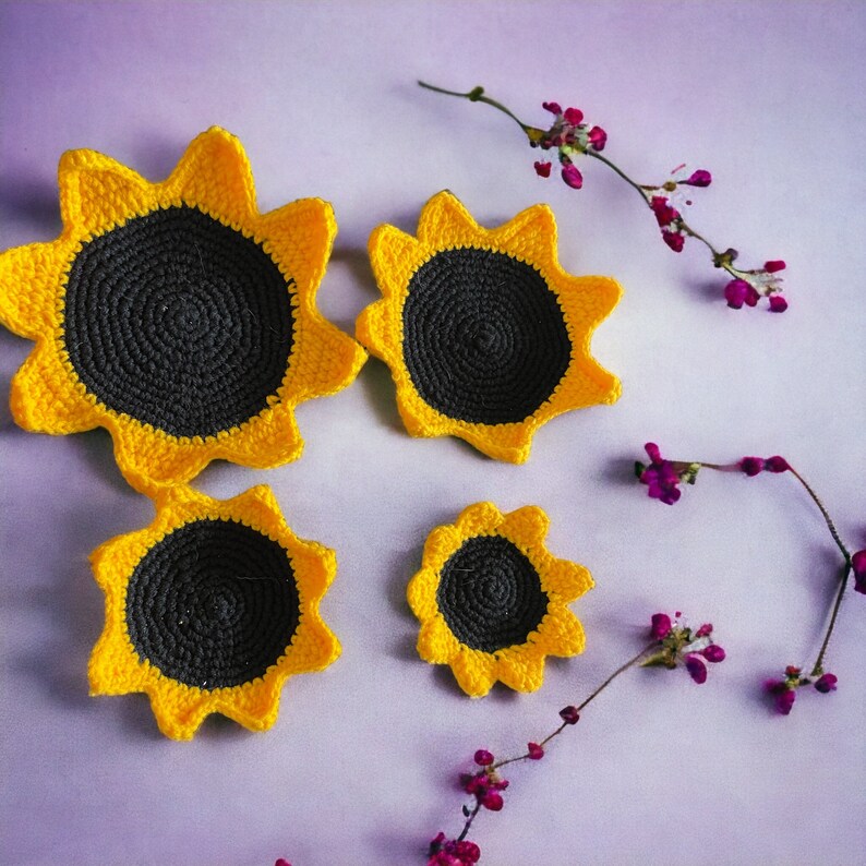 Sunflower Crochet Coaster Pattern - Etsy