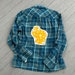 Cheesehead Wisco Statement Flannel Shirt Wms Lg // Back Patch Wisconsin ...