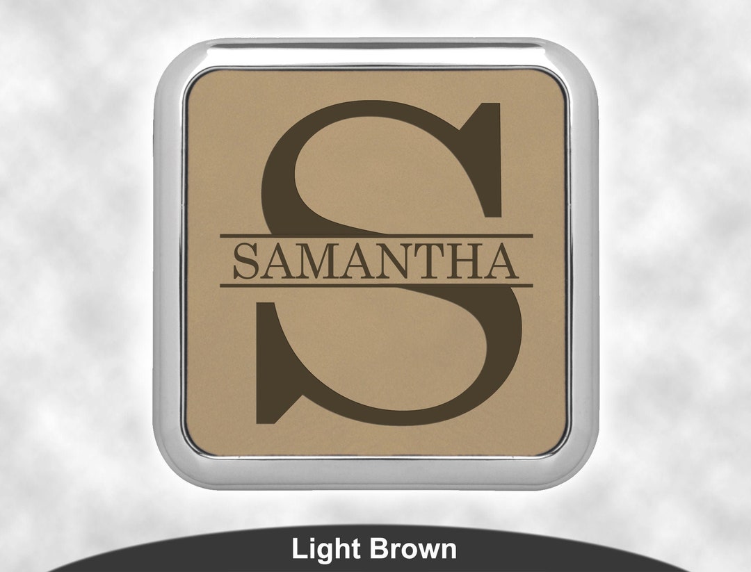 Monogrammed Coaster With Silver Edge. Split Monogram With Name - Etsy