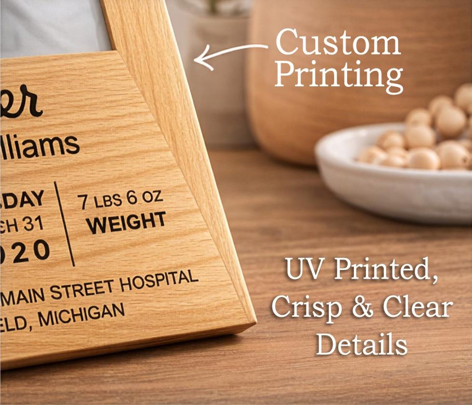 Personalized Baby Birth Stats Frame – Red Alder Wood, Newborn Gift - Etsy