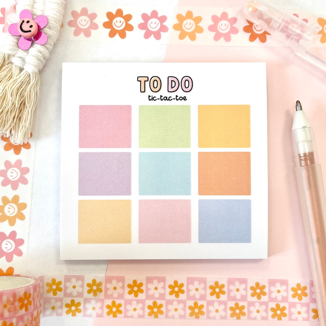 Tic Tac Toe to Do Sticky Notes, Fun Game Office Product, Cute and ...