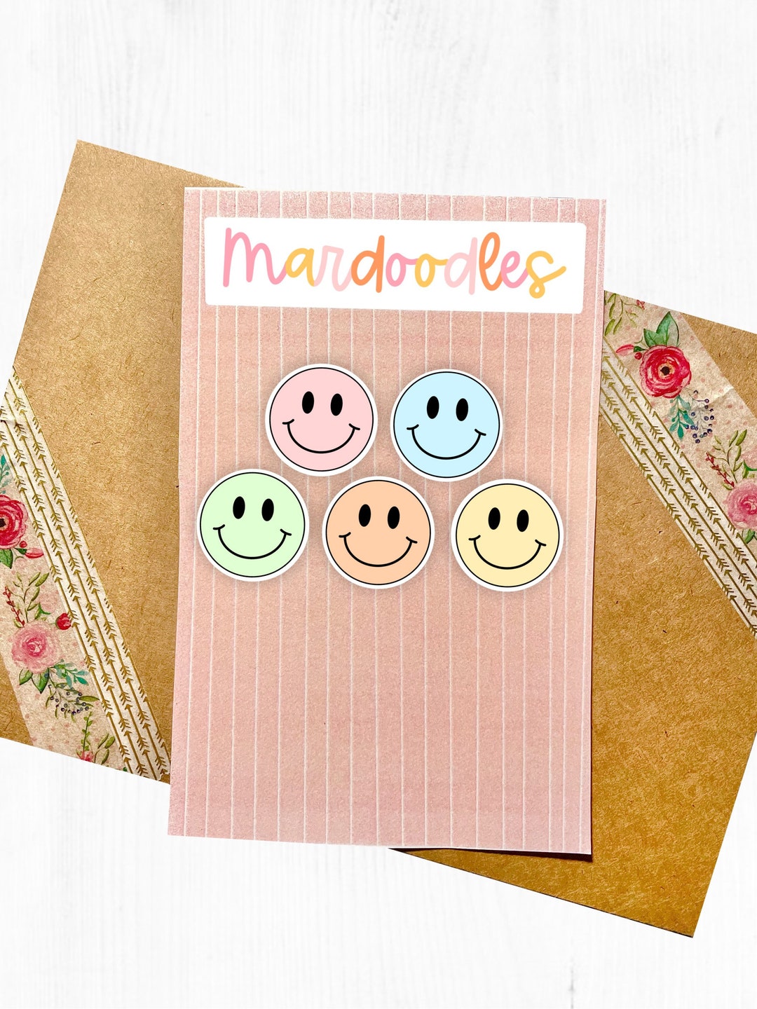 Mini Happy Face Sticker Pack, Mini Stickers, Rainbow Happy Face ...