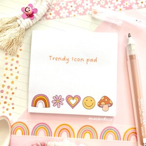 Aesthetic Pink Trendy Sticky Notes, to Do Post It Notes, Happy Face ...