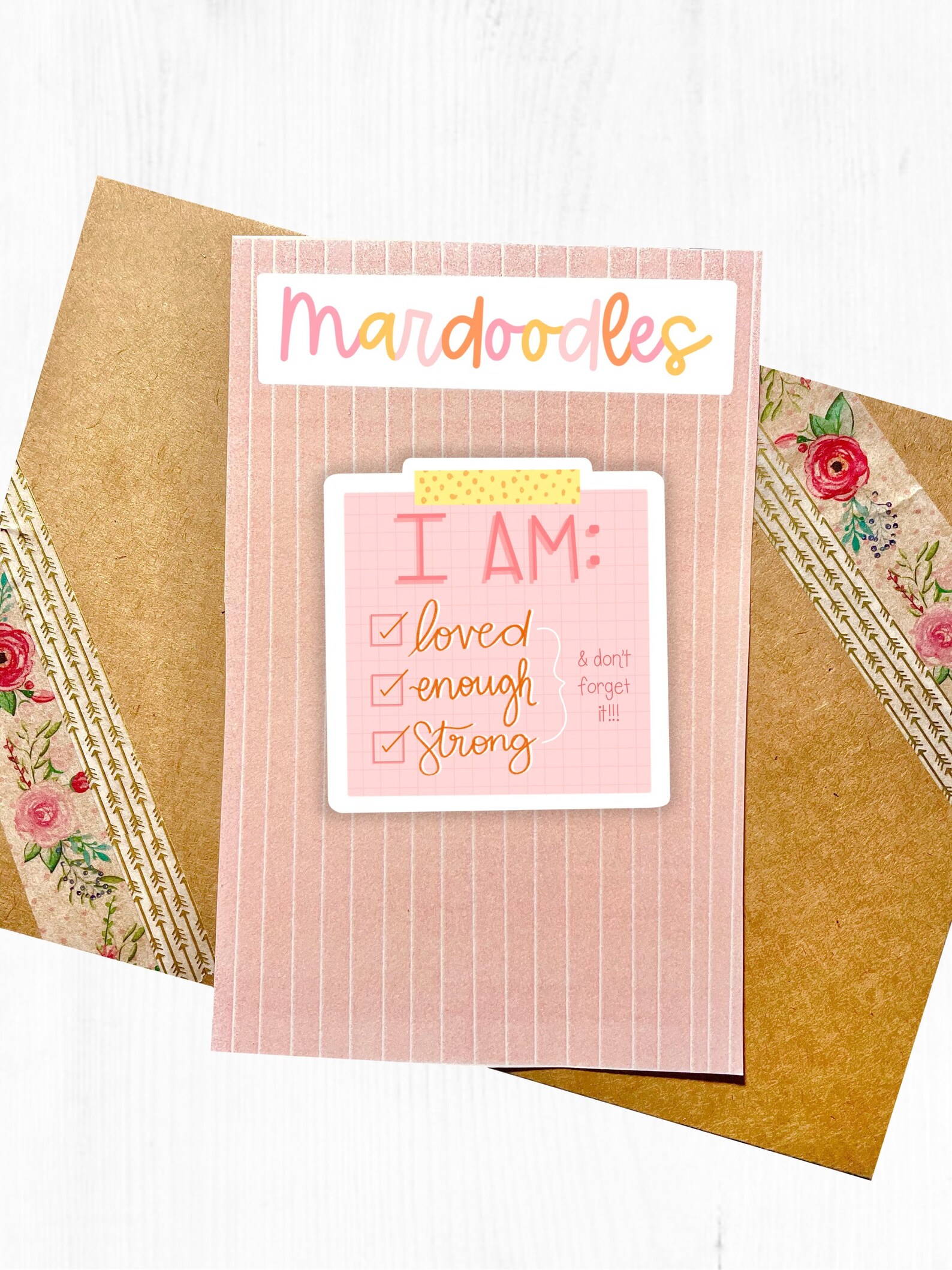 Self Love Sticky Note Sticker, Waterproof Sticker, Daily Affirmation ...