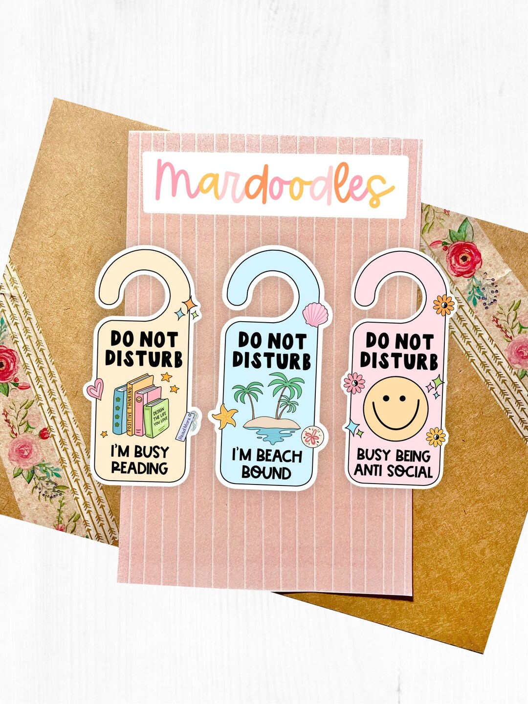 Do Not Disturb Door Hanger Sticker, Water Resistant Trendy Aesthetic ...