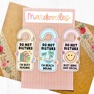 Do Not Disturb Door Hanger Sticker, Water Resistant Trendy Aesthetic ...