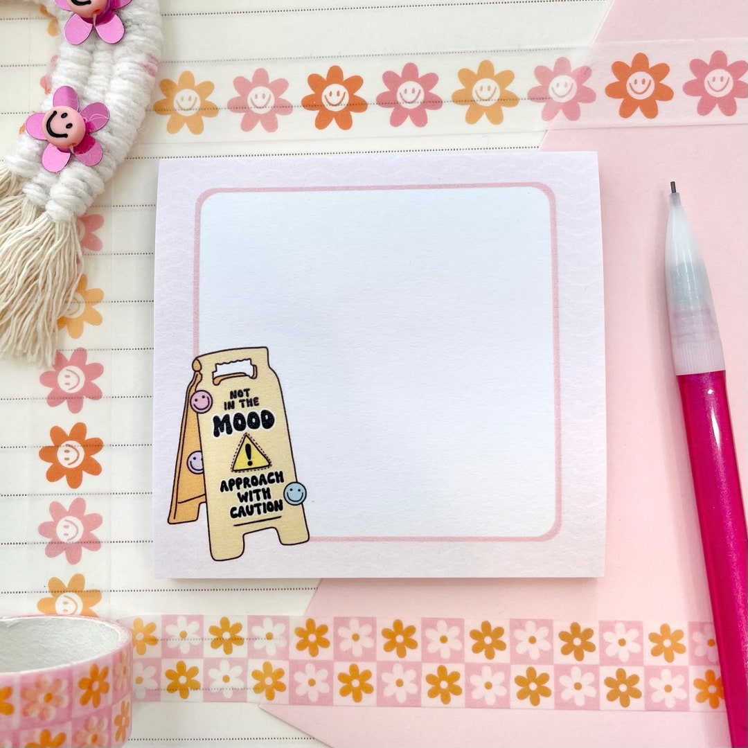 Not in the Mood Sticky Notes, Funny Approach With Caution Post It Notes ...
