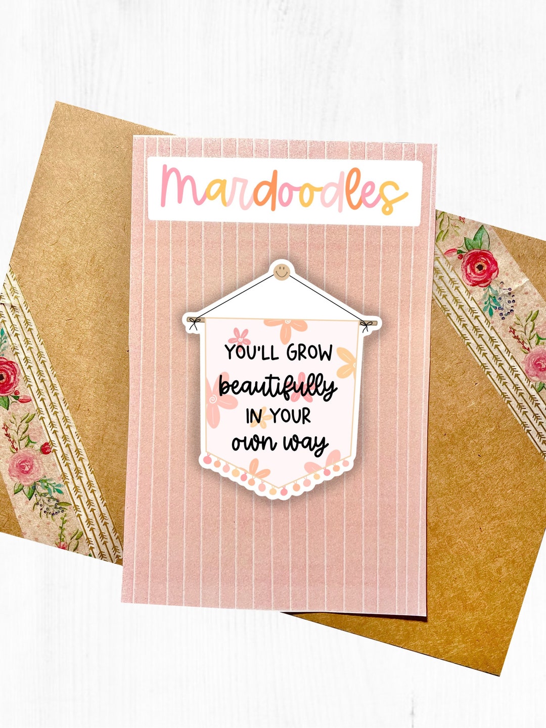 Inspirational Floral Banner Sticker, Women Empowerment Stickr ...