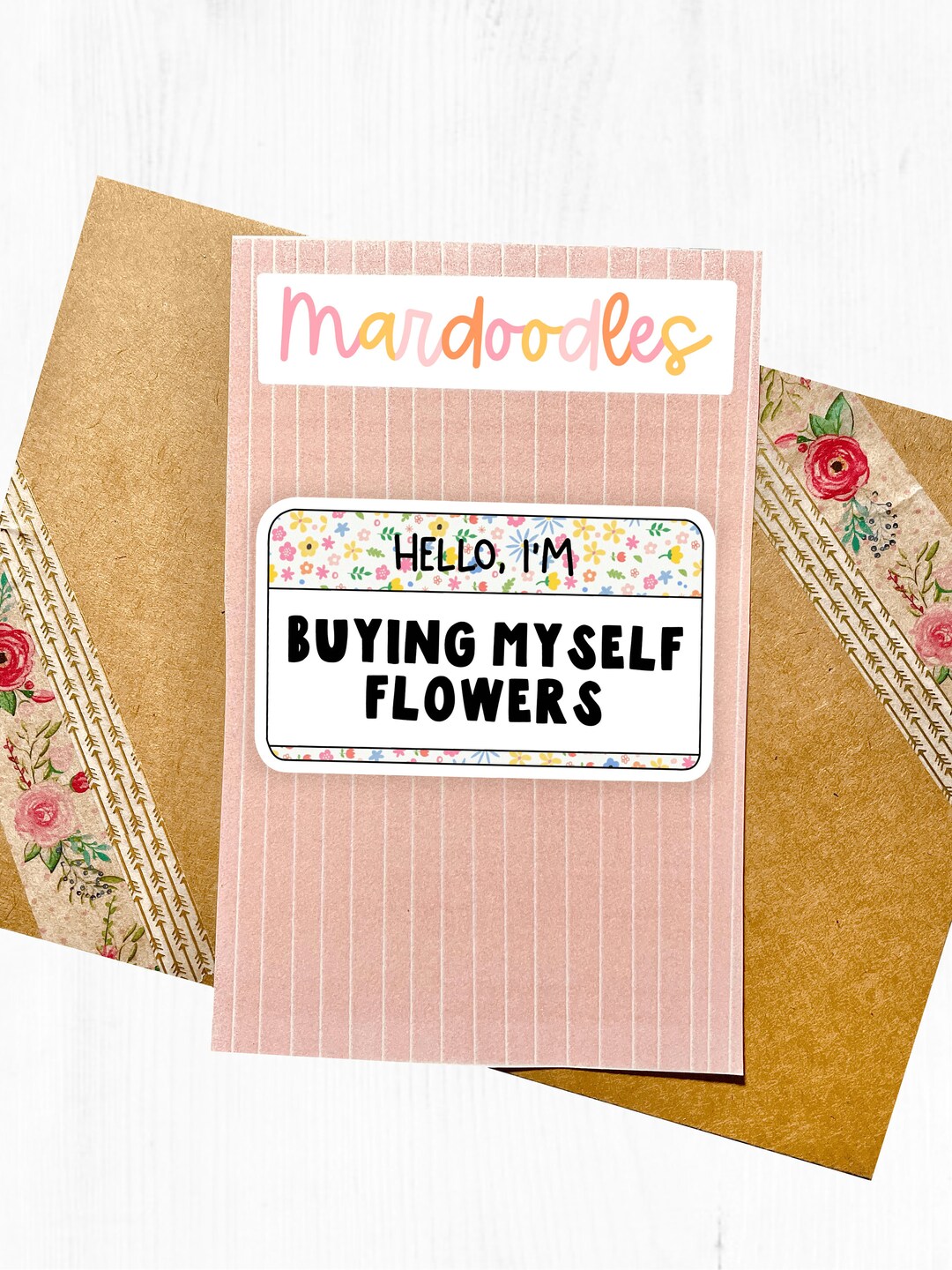 Hello I'm Buying Myself Flowers Sticker, Floral Aesthetic Nature Lyric ...