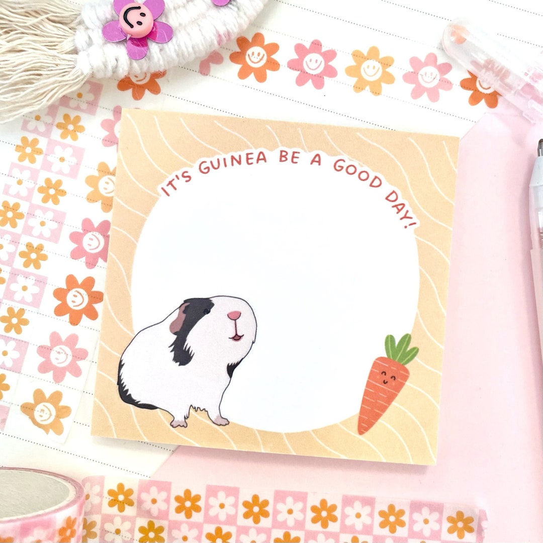 It's Guinea Be A Good Day Sticky Note, Cute Guinea Pig Carrot ...