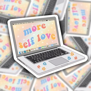 More Self Love Sticker, MacBook Laptop Decal, Hippie Floral Sticker ...