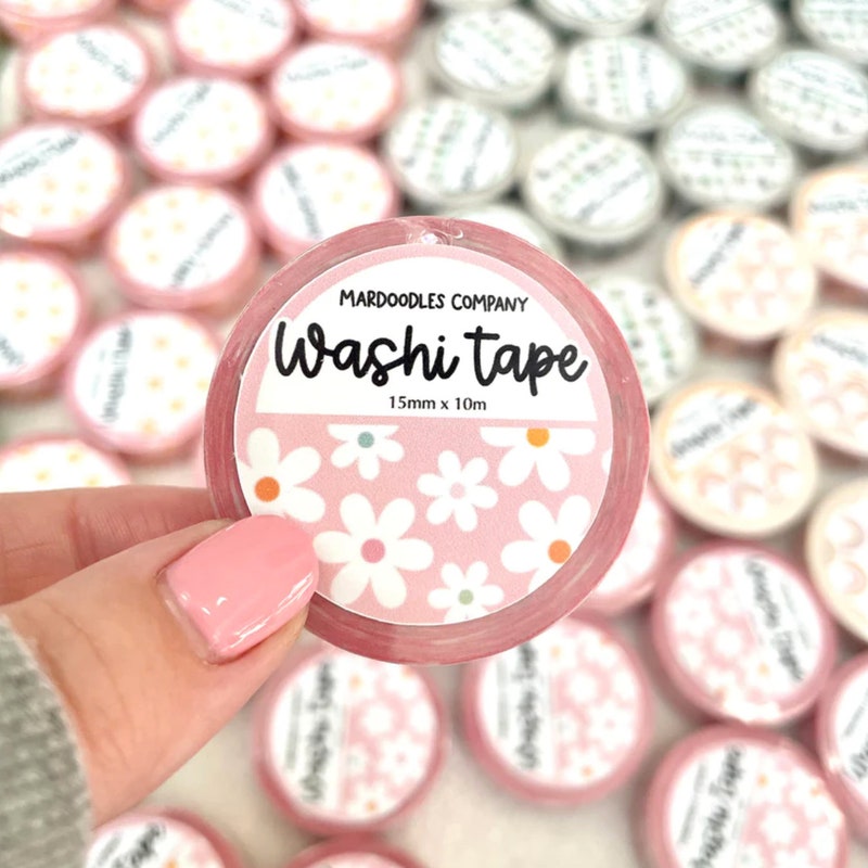 Pink Floral Washi Tape - Etsy