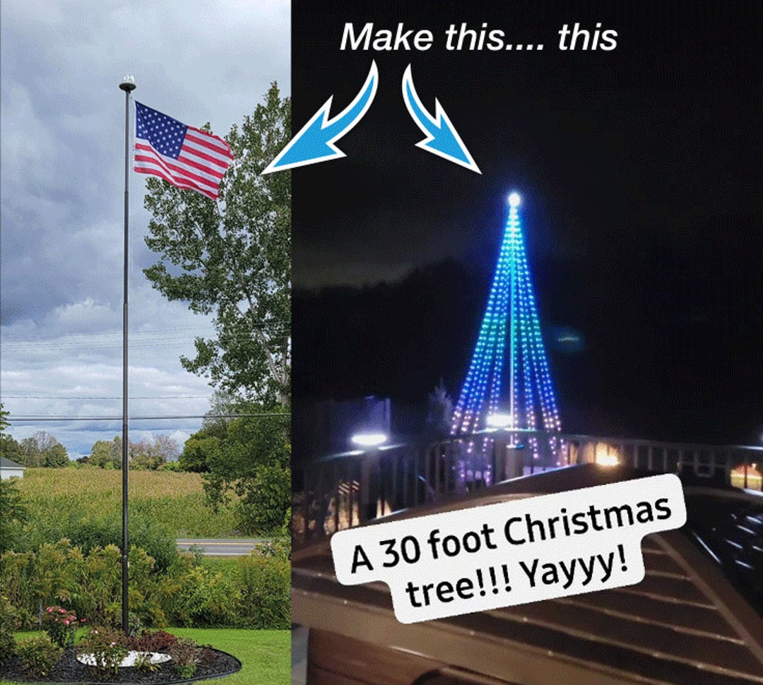 Dream Lights Flagpole Christmas Tree Lights - Etsy