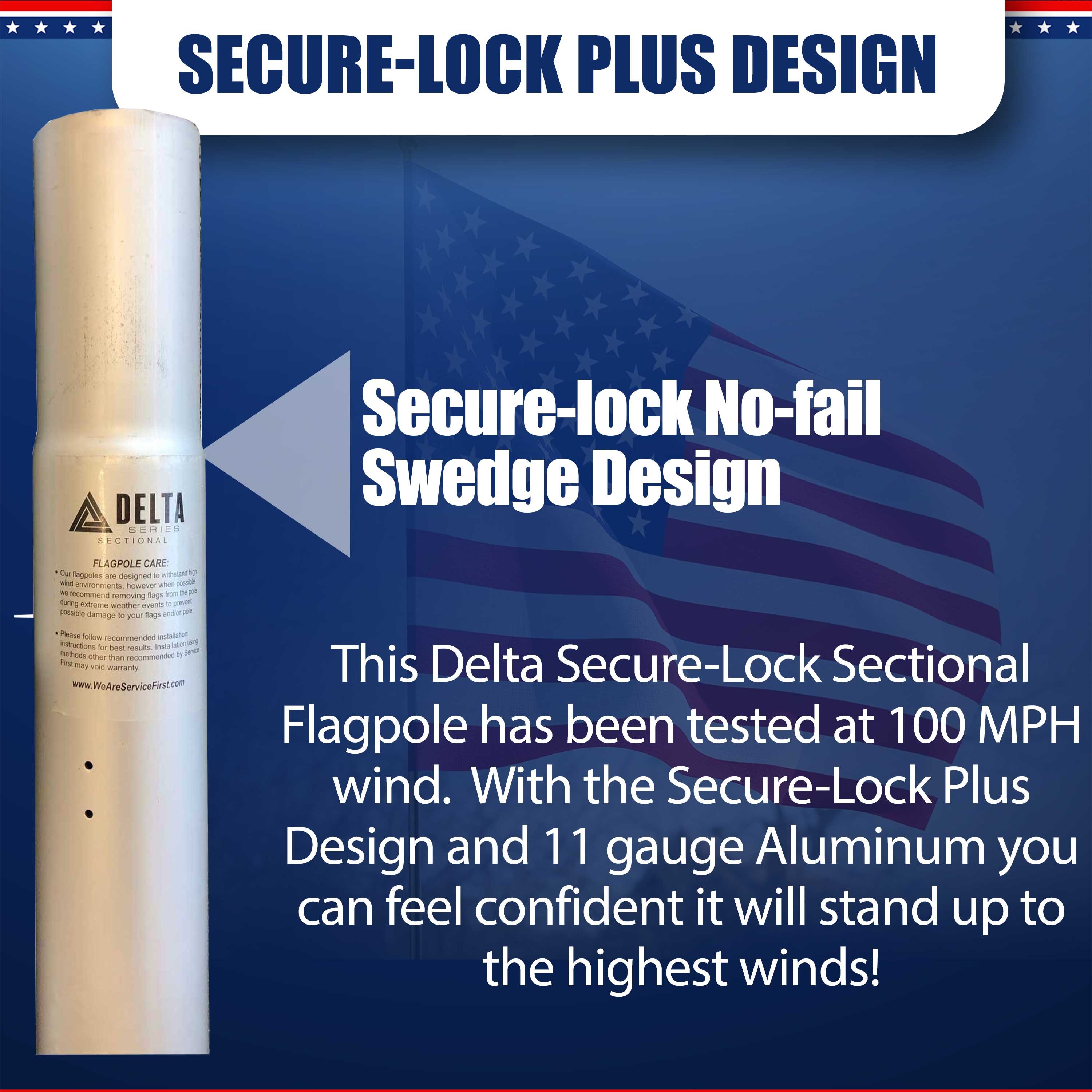 BUNDLE 25' or 30' Delta SECTIONAL SILVER (pole, Light & Flash Collar ...