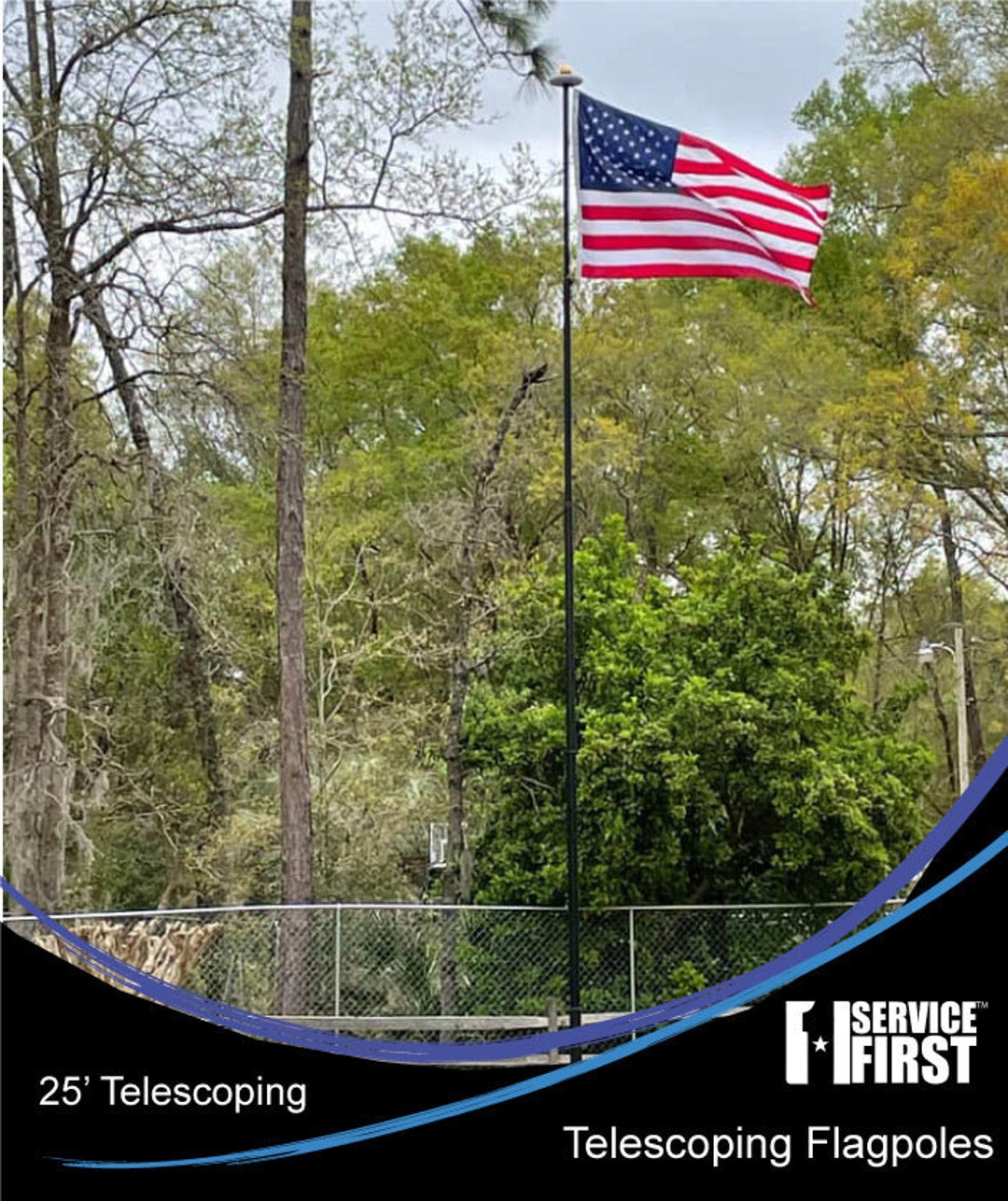 25' Delta Pin-lock TELESCOPING Flag Pole "freedom Edition" (black) - Etsy